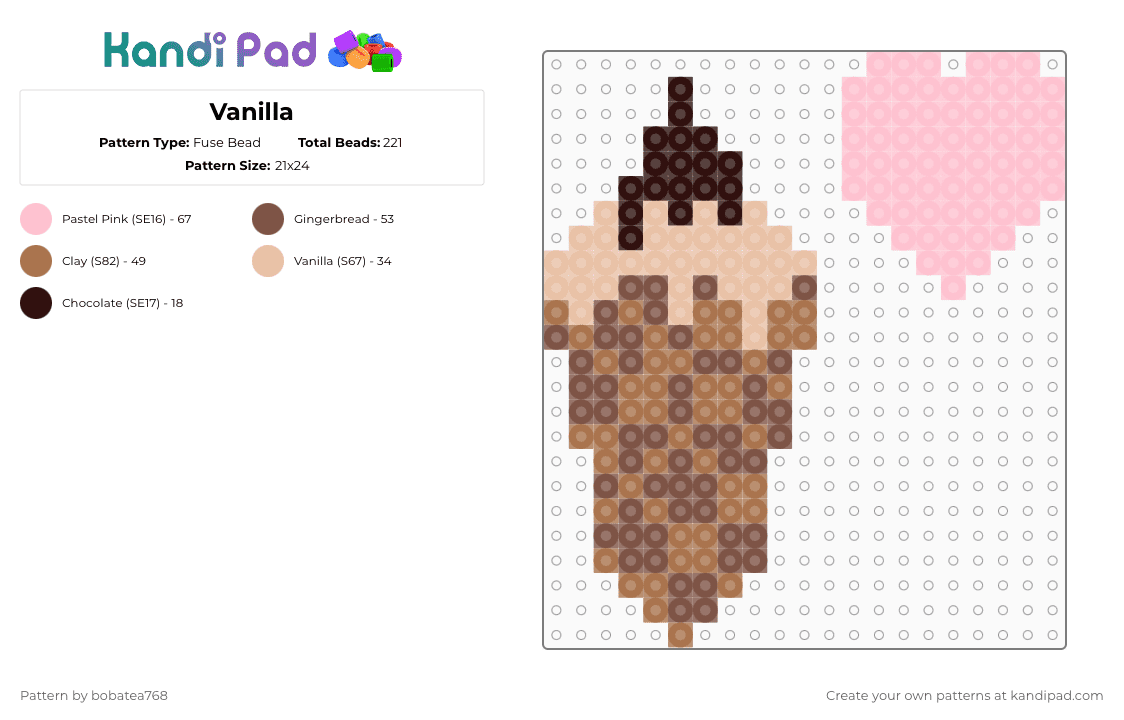 Vanilla Fuse Bead Pattern - Kandi Pad | Kandi Patterns, Fuse Bead ...