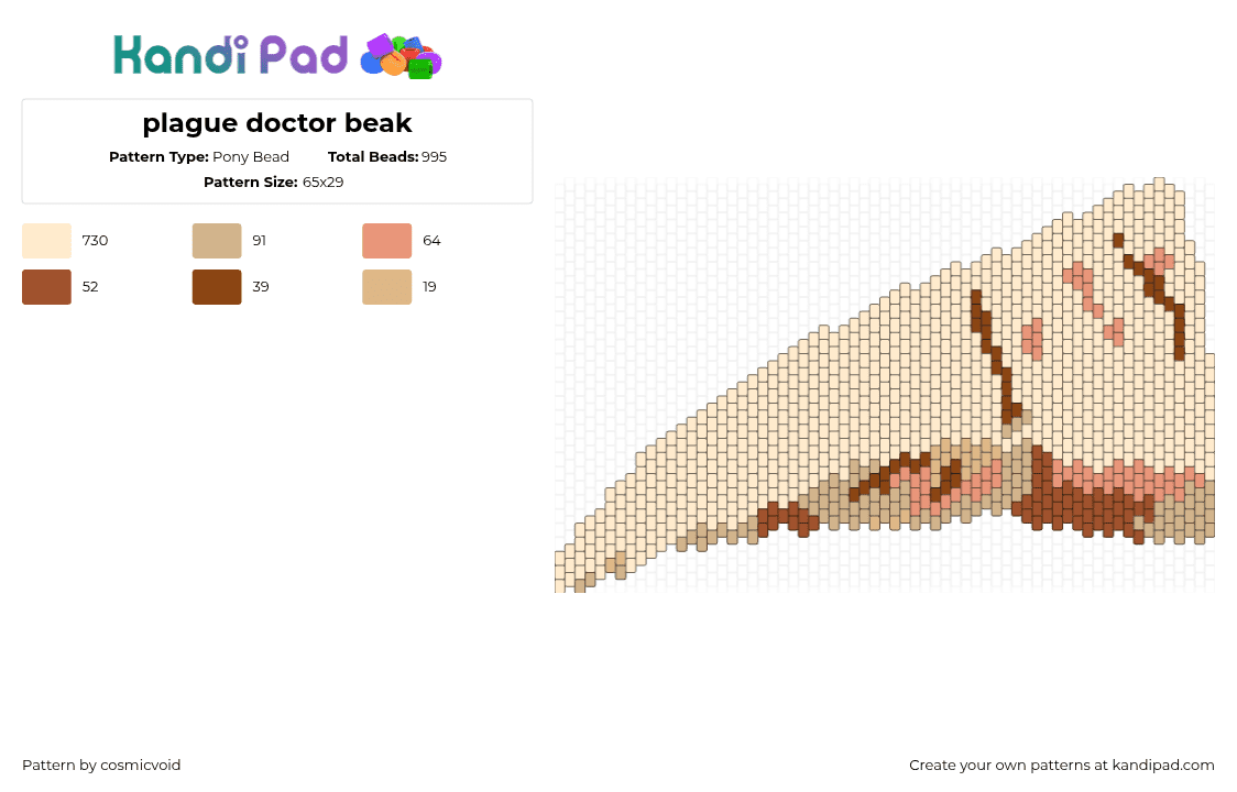 Plague doctor beak Pony Bead Pattern - Kandi Pad | Kandi Patterns, Fuse ...