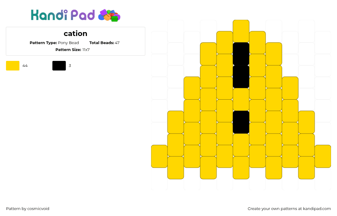 Cation Pony Bead Pattern - Kandi Pad | Kandi Patterns, Fuse Bead ...