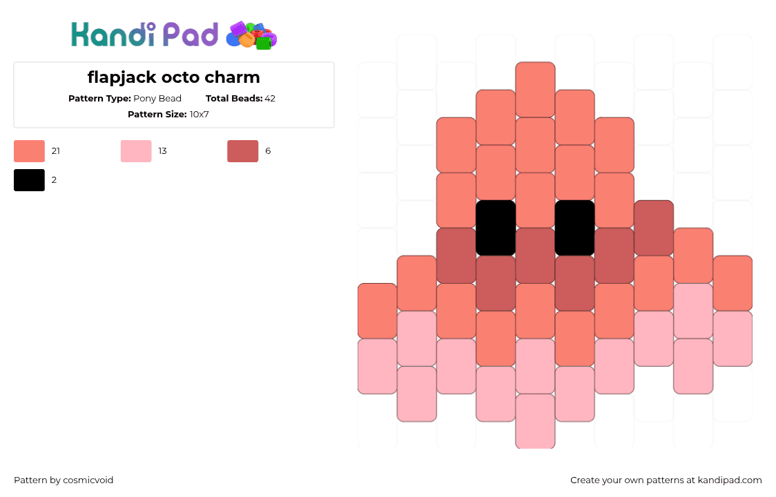 Flapjack octo charm Pony Bead Pattern - Kandi Pad | Kandi Patterns ...