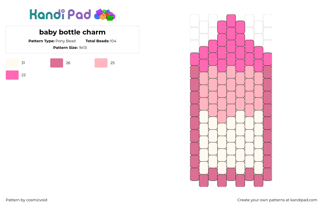 Baby Bottle Pony Bead Patterns - Gallery - Kandi Pad | Kandi Patterns ...