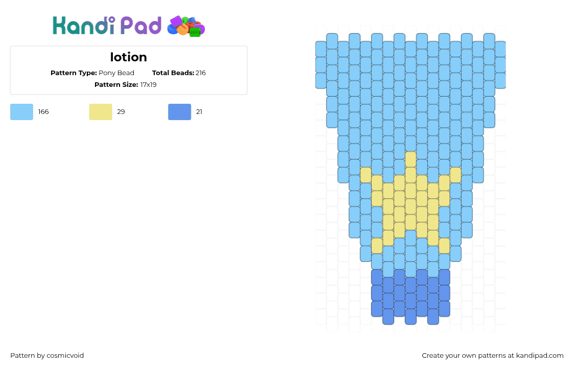 Lotion Pony Bead Pattern - Kandi Pad | Kandi Patterns, Fuse Bead ...