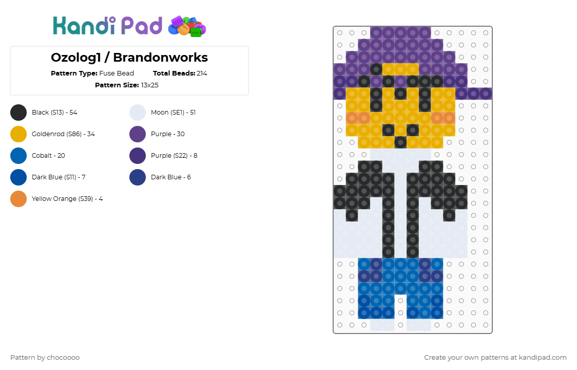 Ozolog1 / Brandonworks Fuse Bead Pattern - Kandi Pad | Kandi Patterns ...