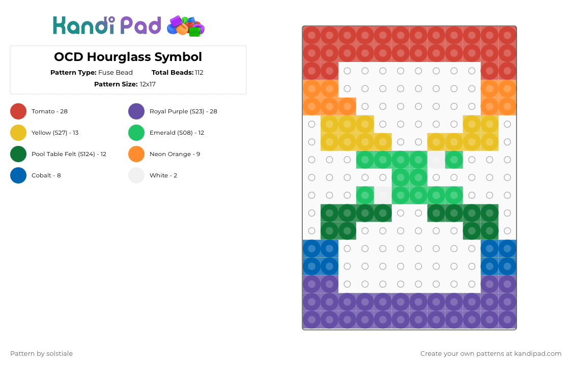OCD Hourglass Symbol Fuse Bead Pattern - Kandi Pad | Kandi Patterns ...