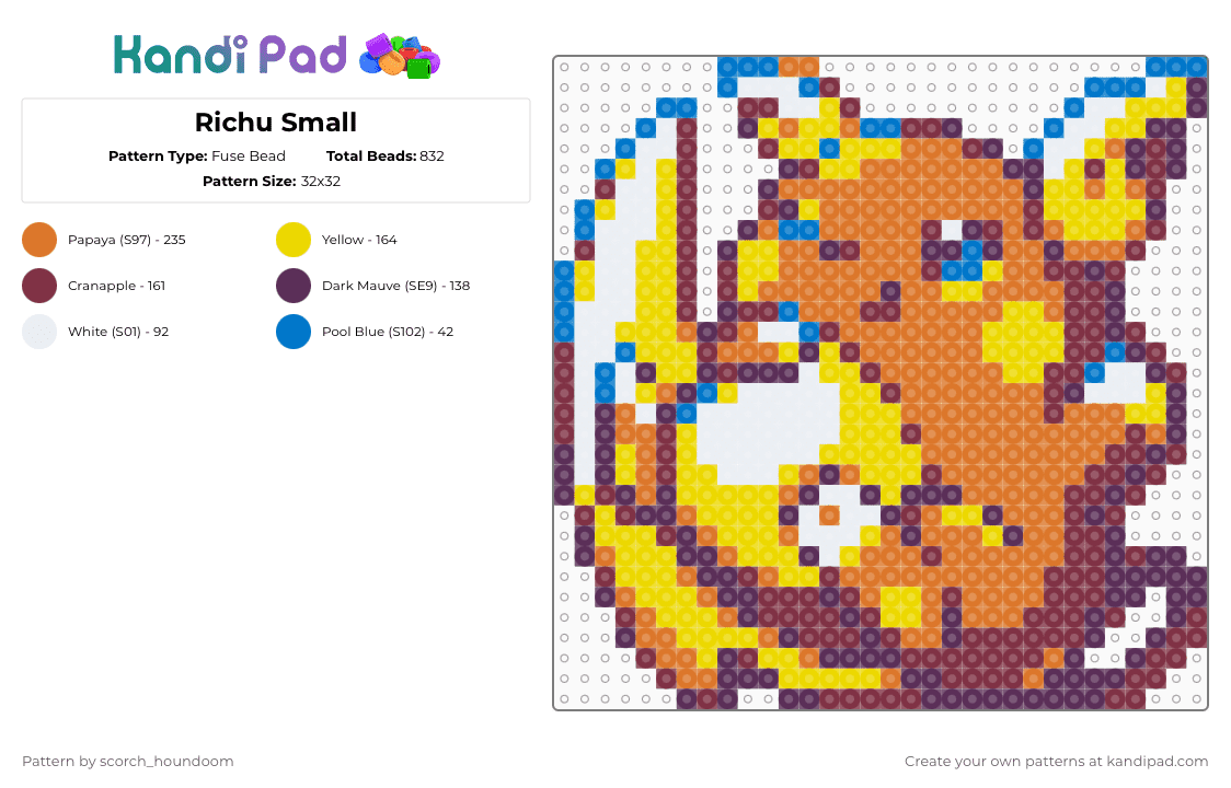 Richu Small Fuse Bead Pattern - Kandi Pad | Kandi Patterns, Fuse Bead ...