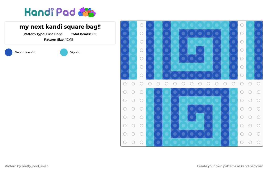 My next kandi square bag!! Fuse Bead Pattern - Kandi Pad | Kandi ...