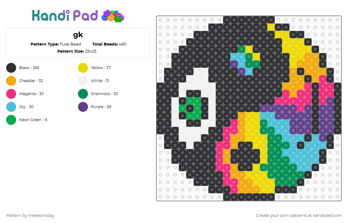 Gk Fuse Bead Pattern - Kandi Pad | Kandi Patterns, Fuse Bead Patterns ...
