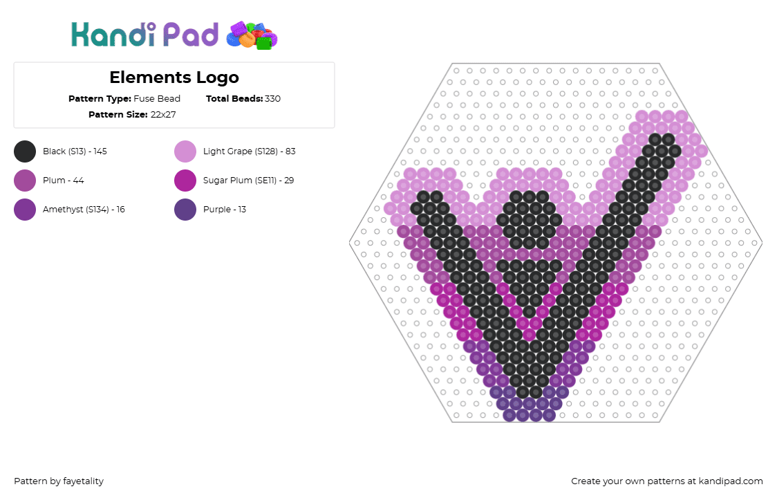 Elements Logo Fuse Bead Pattern - Kandi Pad | Kandi Patterns, Fuse Bead ...