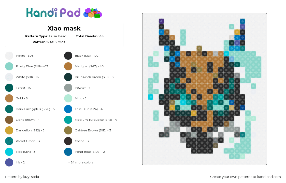 Xiao Fuse Bead Patterns - Gallery - Kandi Pad | Kandi Patterns, Fuse ...