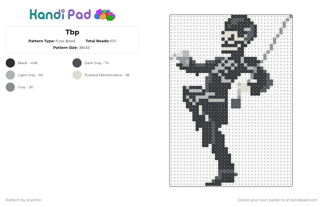 Tbp Fuse Bead Pattern - Kandi Pad | Kandi Patterns, Fuse Bead Patterns ...