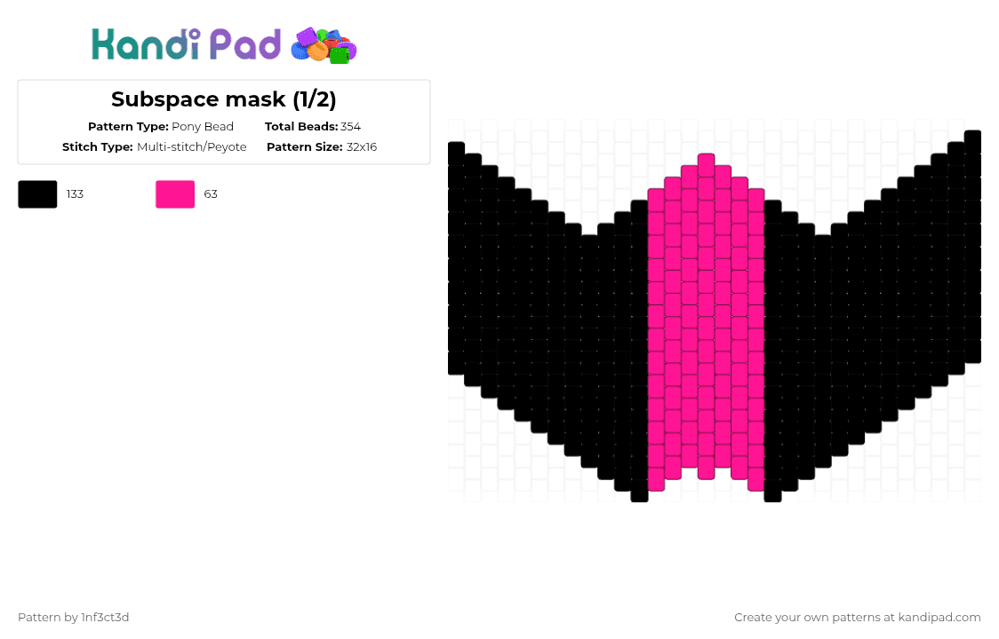 Subspace mask (1/2) Pony Bead Pattern - Kandi Pad | Kandi Patterns ...