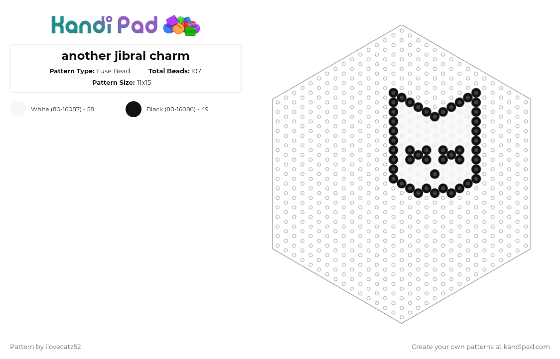 Another jibral charm Fuse Bead Pattern - Kandi Pad | Kandi Patterns ...