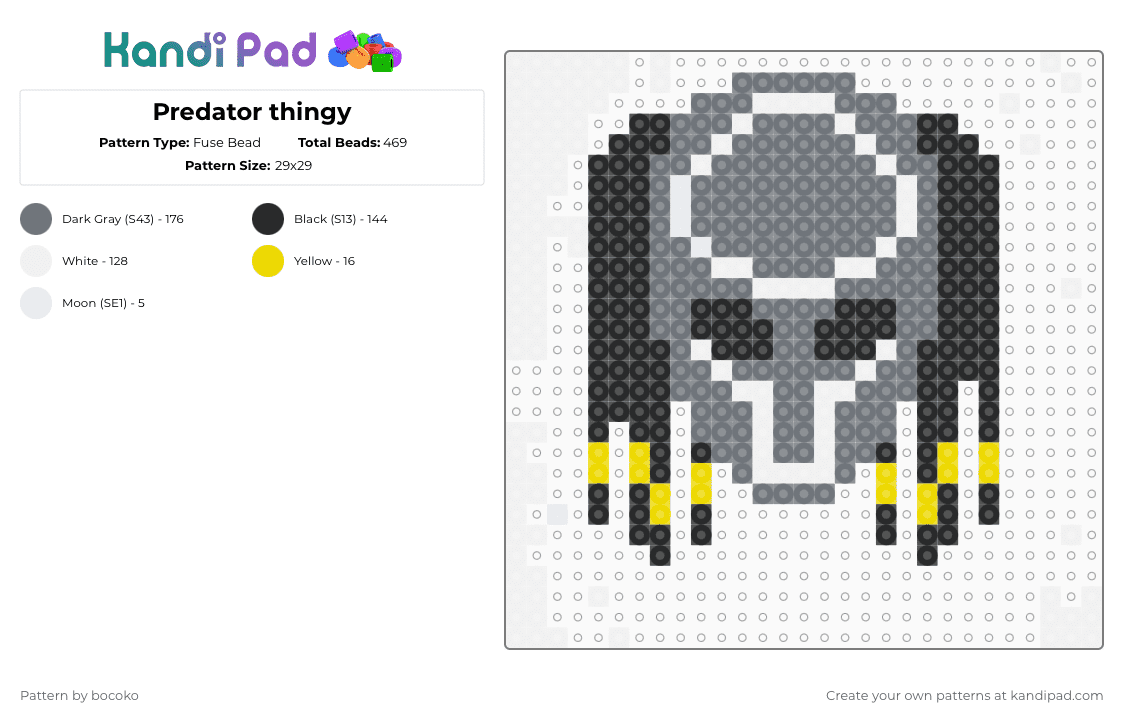 Predator thingy Fuse Bead Pattern - Kandi Pad | Kandi Patterns, Fuse ...