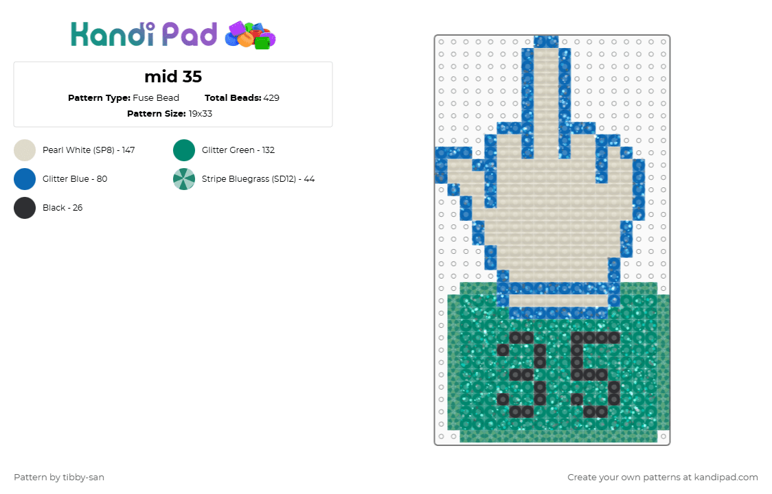 Mid 35 Fuse Bead Pattern - Kandi Pad | Kandi Patterns, Fuse Bead ...