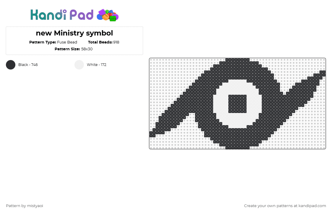 New Ministry symbol Fuse Bead Pattern - Kandi Pad | Kandi Patterns ...