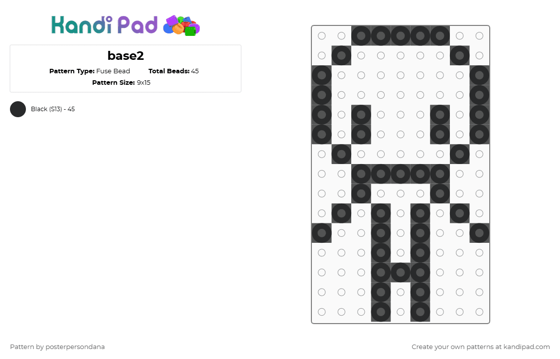 Base2 Fuse Bead Pattern - Kandi Pad | Kandi Patterns, Fuse Bead ...