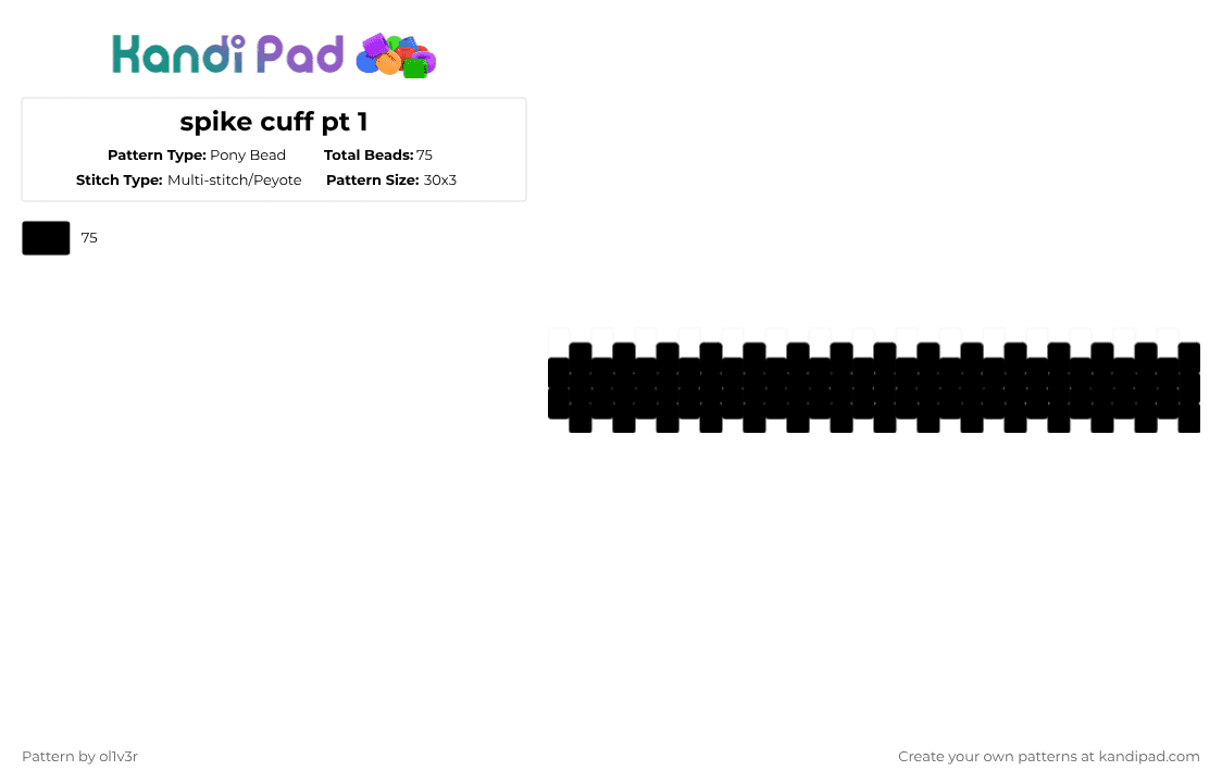 Spike cuff pt 1 Pony Bead Pattern - Kandi Pad | Kandi Patterns, Fuse ...