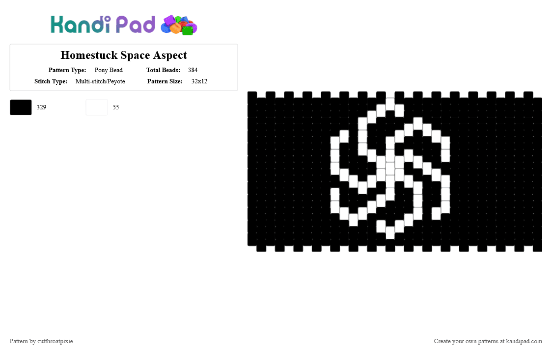 Homestuck Space Aspect Pony Bead Pattern - Kandi Pad | Kandi Patterns ...
