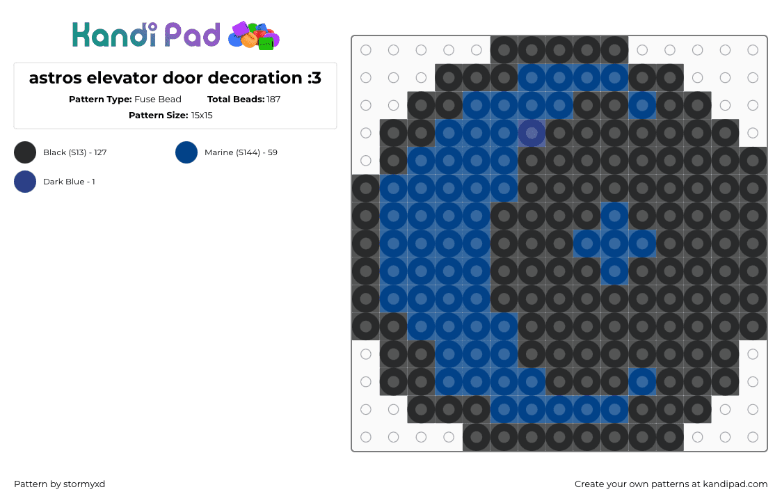 Astros elevator door decoration :3 Fuse Bead Pattern - Kandi Pad ...