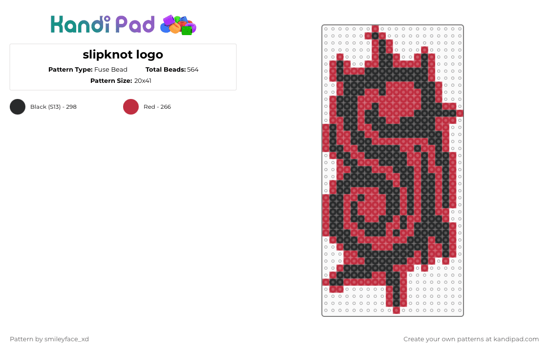 Slipknot logo Fuse Bead Pattern - Kandi Pad | Kandi Patterns, Fuse Bead ...