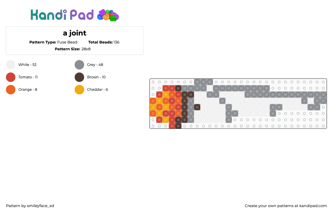 A joint Fuse Bead Pattern - Kandi Pad | Kandi Patterns, Fuse Bead ...
