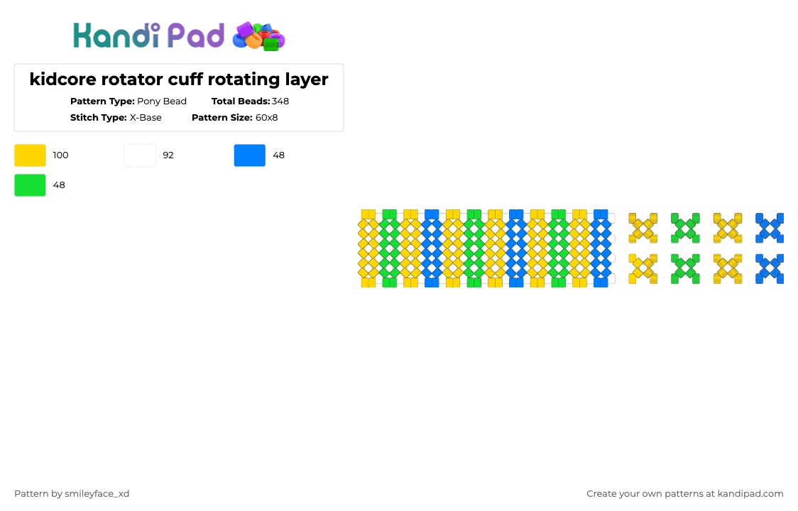 Kidcore rotator cuff rotating layer Pony Bead Pattern - Kandi Pad ...