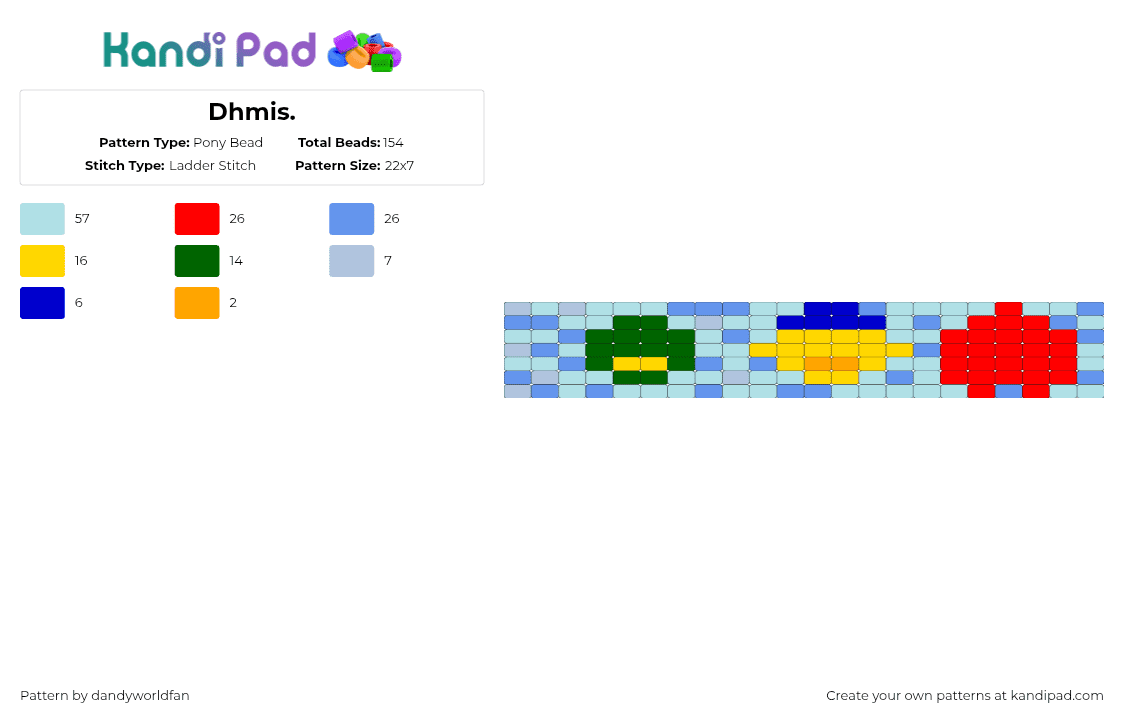 Dhmis. Pony Bead Pattern - Kandi Pad | Kandi Patterns, Fuse Bead ...