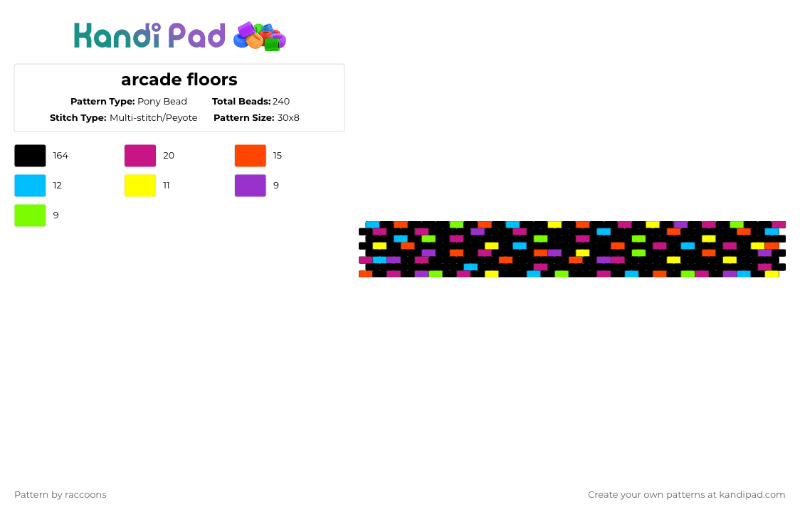 Arcade floors Pony Bead Pattern - Kandi Pad | Kandi Patterns, Fuse Bead ...