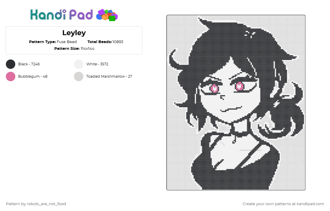 Leyley Fuse Bead Pattern - Kandi Pad | Kandi Patterns, Fuse Bead ...