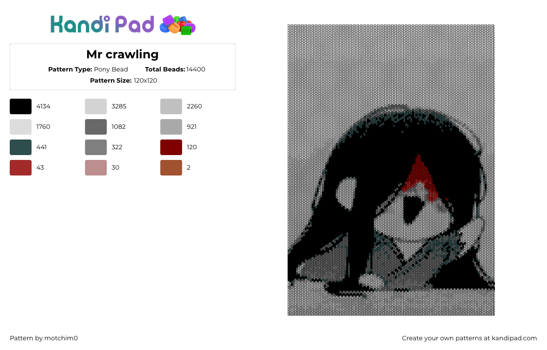 Mr crawling Pony Bead Pattern - Kandi Pad | Kandi Patterns, Fuse Bead ...