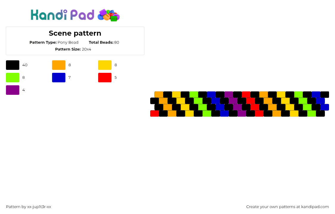 Scene pattern Pony Bead Pattern - Kandi Pad | Kandi Patterns, Fuse Bead ...