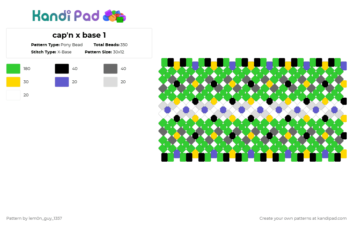 K_k (cakes) x base 1 Pony Bead Pattern - Kandi Pad | Kandi Patterns ...