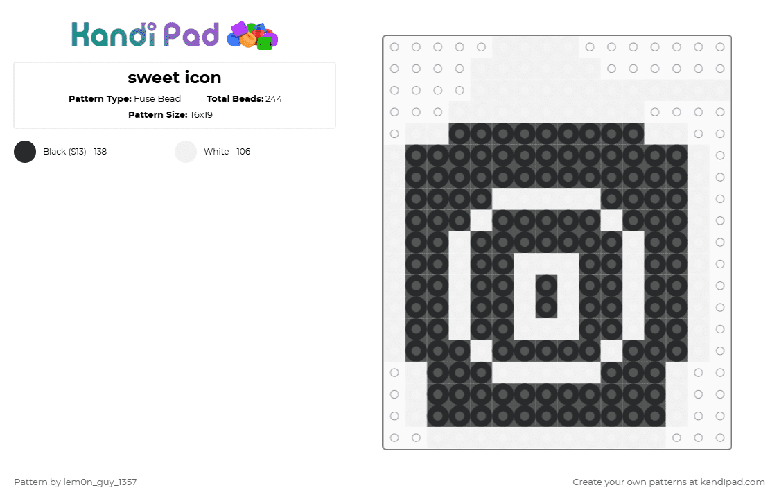 Sweet icon Fuse Bead Pattern - Kandi Pad | Kandi Patterns, Fuse Bead ...