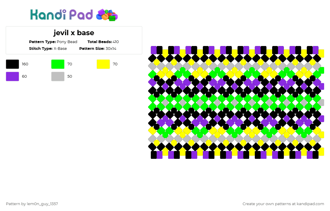 Jevil x base Pony Bead Pattern - Kandi Pad | Kandi Patterns, Fuse Bead ...