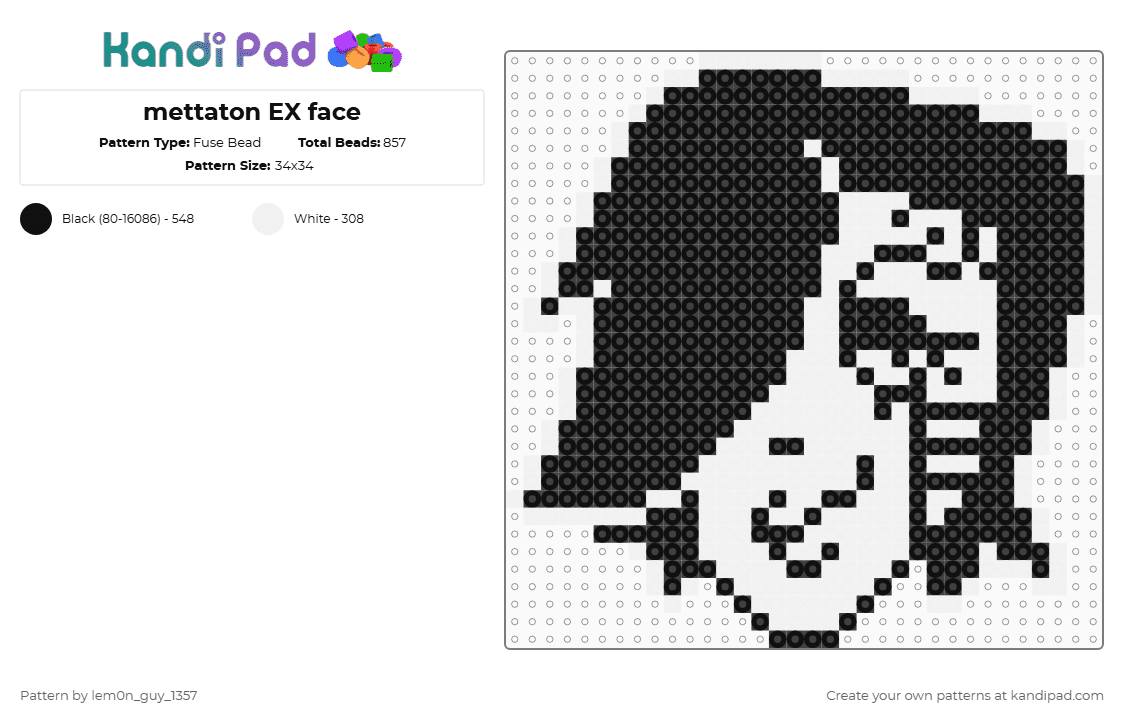 Mettaton EX face Fuse Bead Pattern - Kandi Pad | Kandi Patterns, Fuse ...