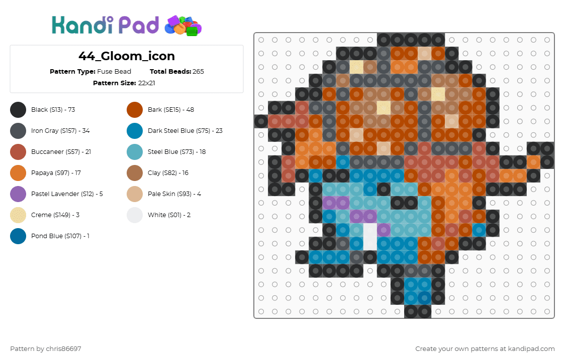 44_Gloom_icon Fuse Bead Pattern - Kandi Pad | Kandi Patterns, Fuse Bead ...