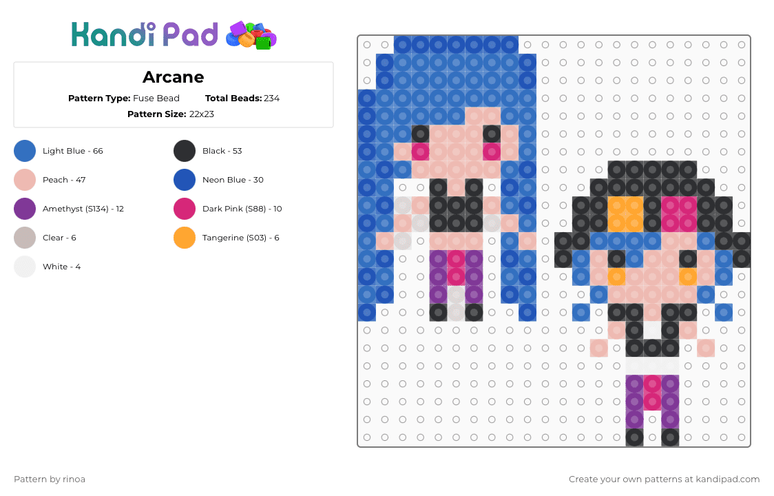 Arcane Fuse Bead Pattern - Kandi Pad | Kandi Patterns, Fuse Bead ...