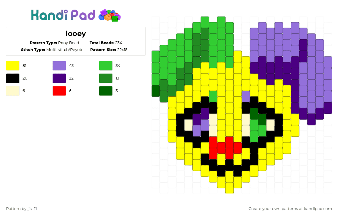 Looey Pony Bead Pattern - Kandi Pad | Kandi Patterns, Fuse Bead ...