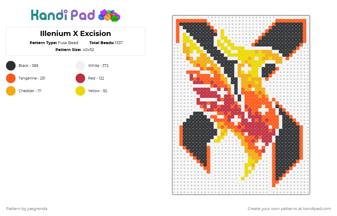 Illenium X Excision Fuse Bead Pattern - Kandi Pad | Kandi Patterns ...