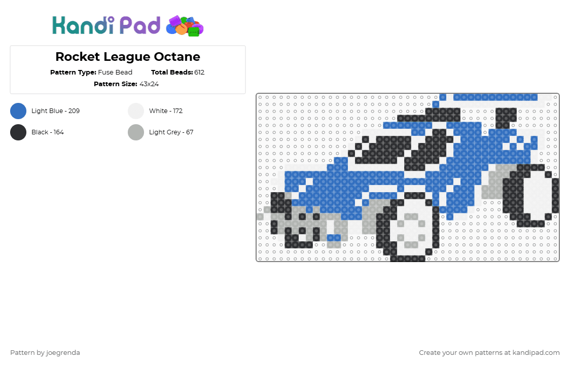Rocket League Octane Fuse Bead Pattern - Kandi Pad | Kandi Patterns ...