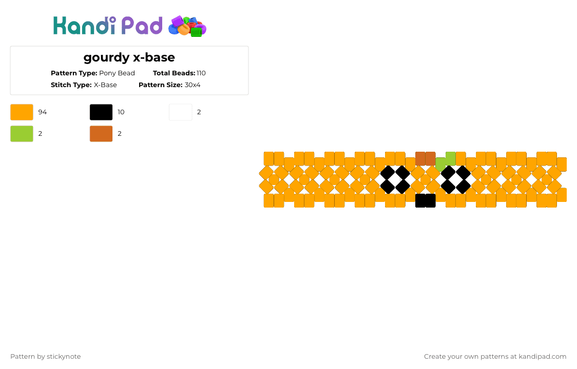 Gourdy x-base Pony Bead Pattern - Kandi Pad | Kandi Patterns, Fuse Bead ...