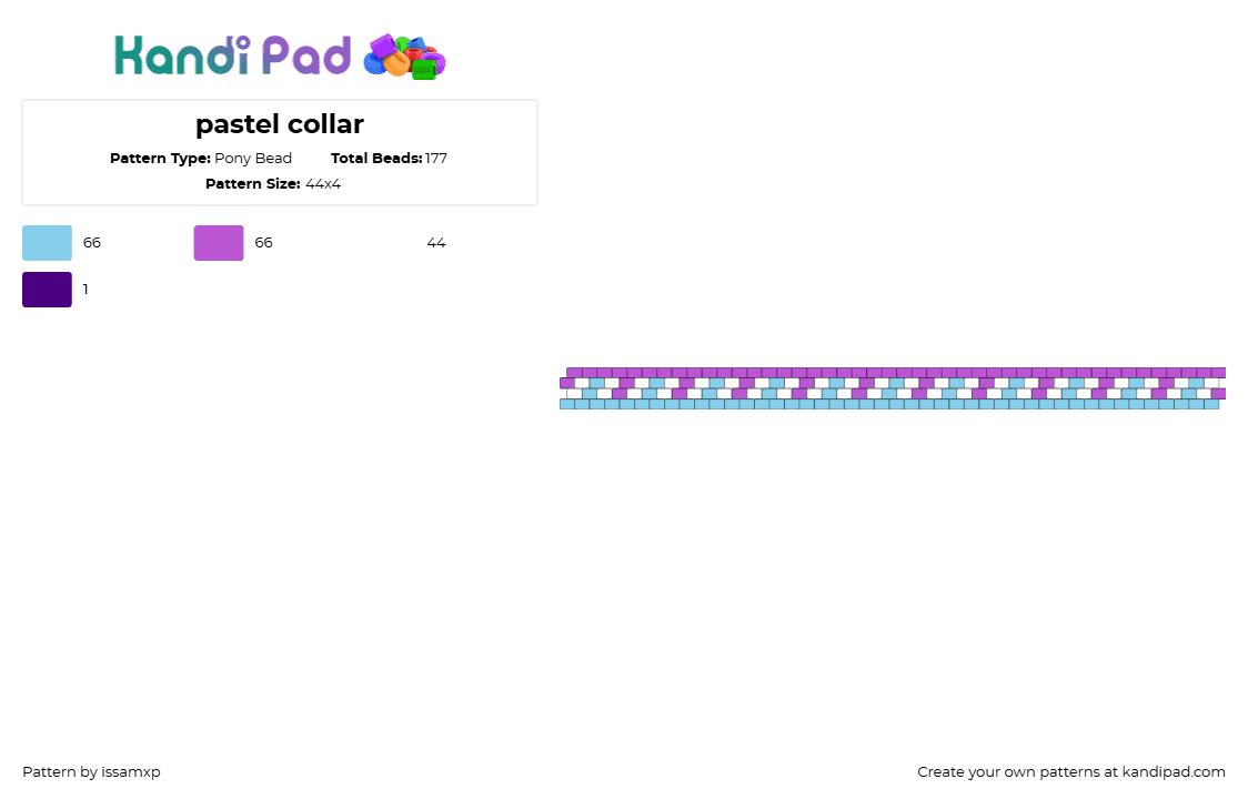 Pastel collar Pony Bead Pattern - Kandi Pad | Kandi Patterns, Fuse Bead ...