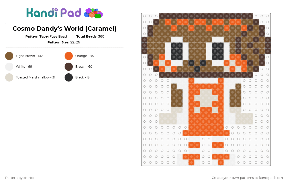 Cosmo Dandy's World (Caramel) Fuse Bead Pattern - Kandi Pad | Kandi ...