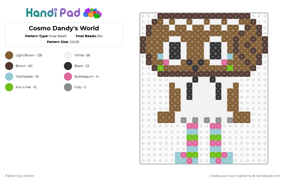 Cosmo Dandy's World Fuse Bead Pattern - Kandi Pad | Kandi Patterns ...