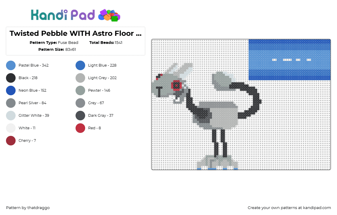Twisted Pebble WITH Astro Floor stand! Fuse Bead Pattern - Kandi Pad ...