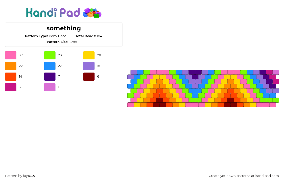 Something Pony Bead Pattern - Kandi Pad | Kandi Patterns, Fuse Bead ...