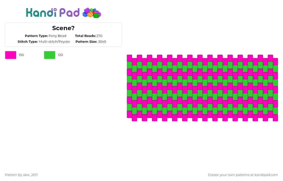 Scene? Pony Bead Pattern - Kandi Pad | Kandi Patterns, Fuse Bead ...