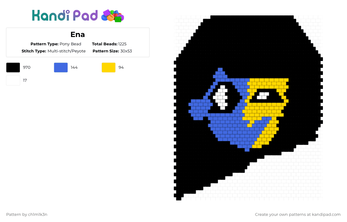 Ena Pony Bead Pattern - Kandi Pad | Kandi Patterns, Fuse Bead Patterns ...