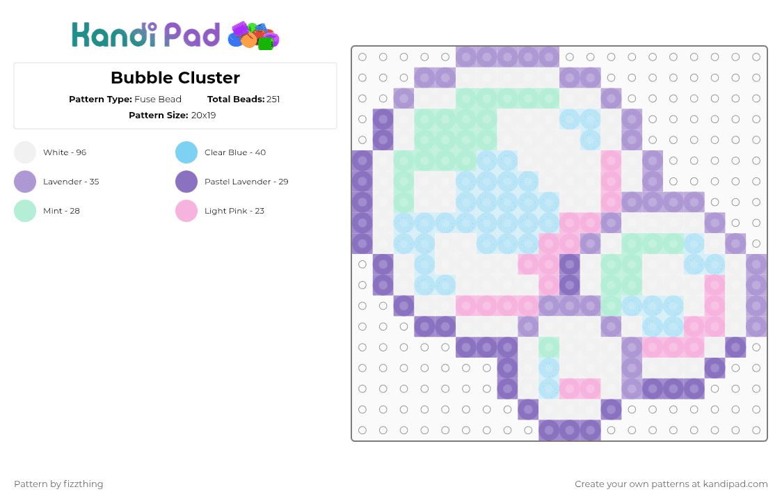 Bubble Cluster Fuse Bead Pattern - Kandi Pad | Kandi Patterns, Fuse ...