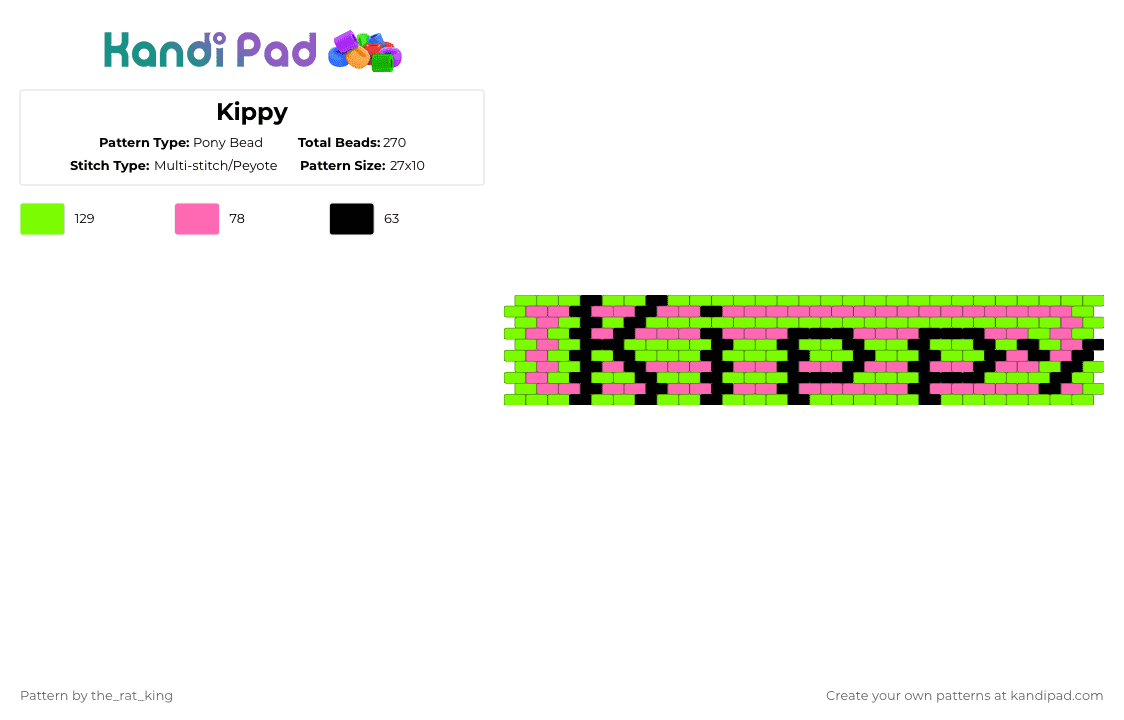 Kippy Pony Bead Pattern - Kandi Pad | Kandi Patterns, Fuse Bead ...
